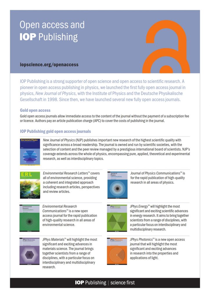 Open Access and IOP Publishing - Ovid Technologies