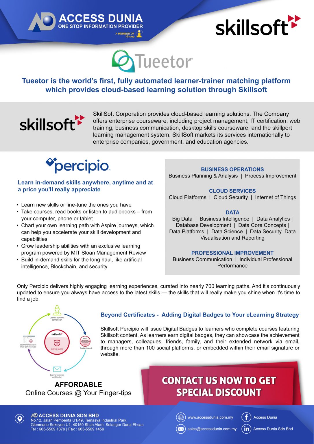Tueetor | SkillSoft Percipio - Access Dunia