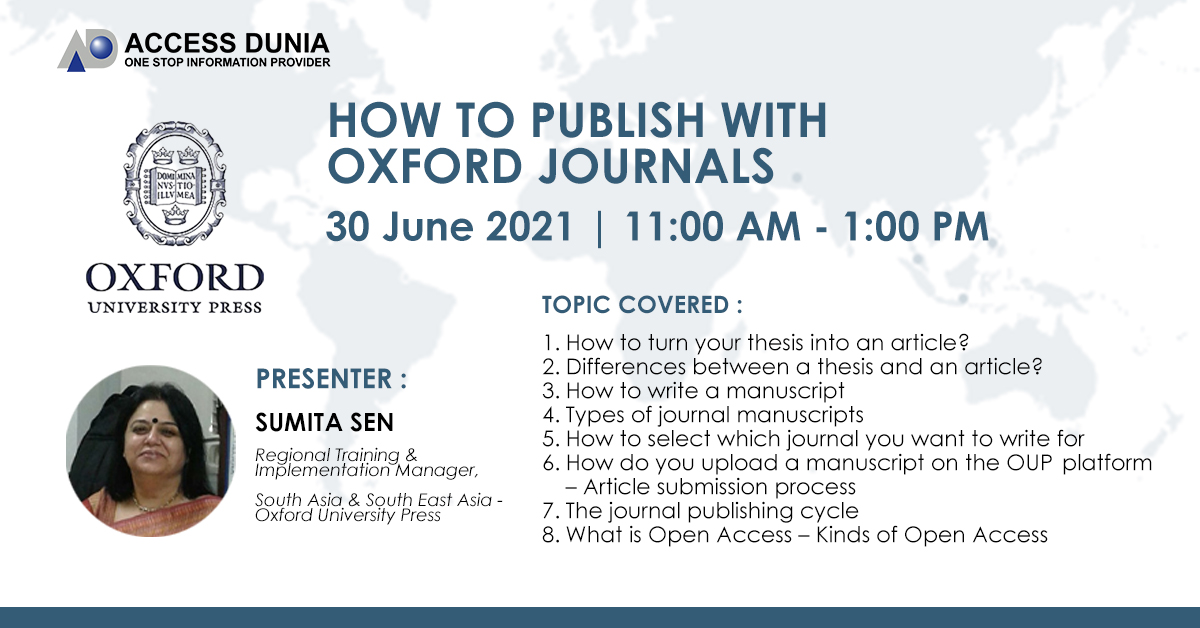 How to Publish with Oxford Journals - Oxford University Press